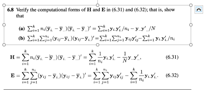 Solved Ο 65 6.8 Verify the computational forms of H and E in | Chegg.com
