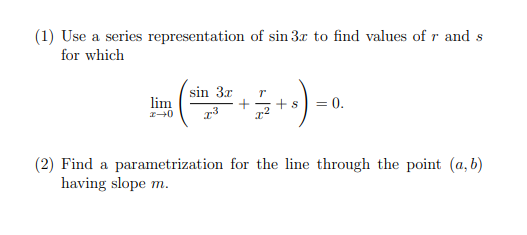 Solved (1) Use a series representation of sin 3x to find | Chegg.com