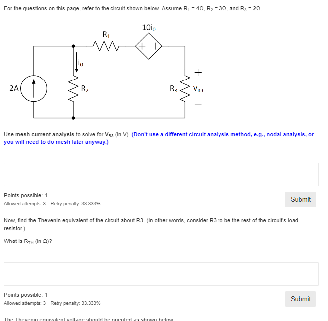 Solved For the questions on this page, refer to the circuit | Chegg.com