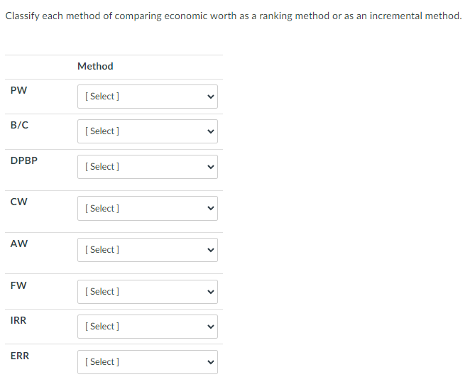 Solved Please help. The drop-down boxes ask for INCREMENTAL | Chegg.com