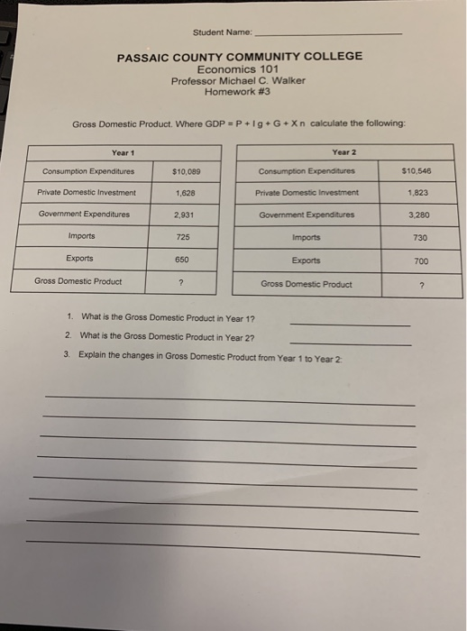 Solved Student Name: PASSAIC COUNTY COMMUNITY COLLEGE | Chegg.com