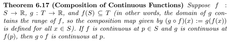 Solved Theorem 6.17 (Composition of Continuous Functions) | Chegg.com