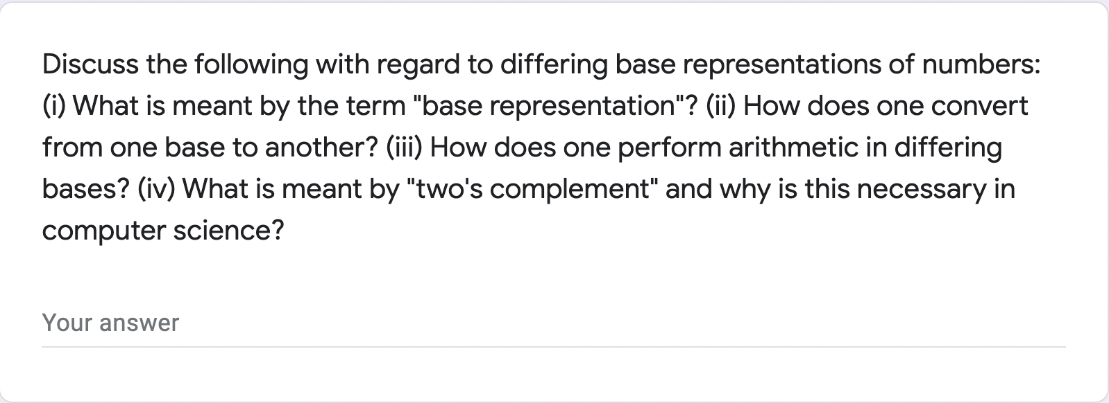 Solved Discuss the following with regard to differing base | Chegg.com