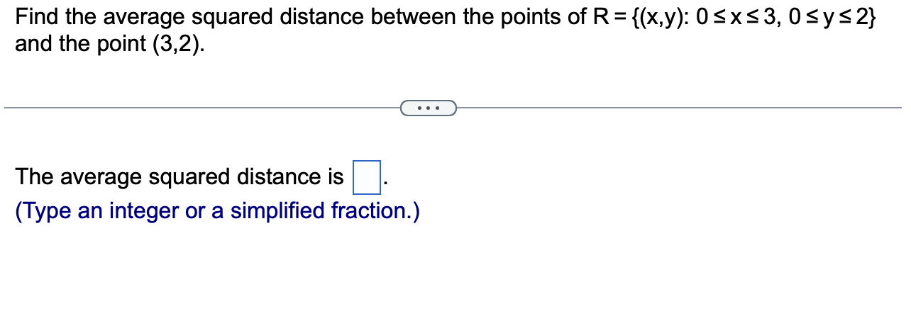 Solved Find the average squared distance between the points | Chegg.com