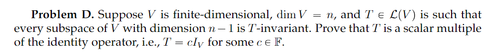 Solved Problem D. Suppose V is finite-dimensional, dim V = | Chegg.com
