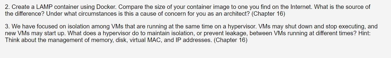 Solved 2. Create a LAMP container using Docker. Compare the | Chegg.com Solved 2. Create a LAMP container using Docker. Compare the | Chegg.com