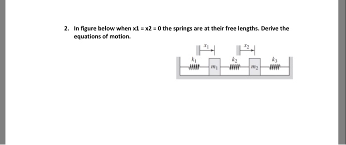 Solved 2. In figure below when x1 x2 0 the springs are at | Chegg.com
