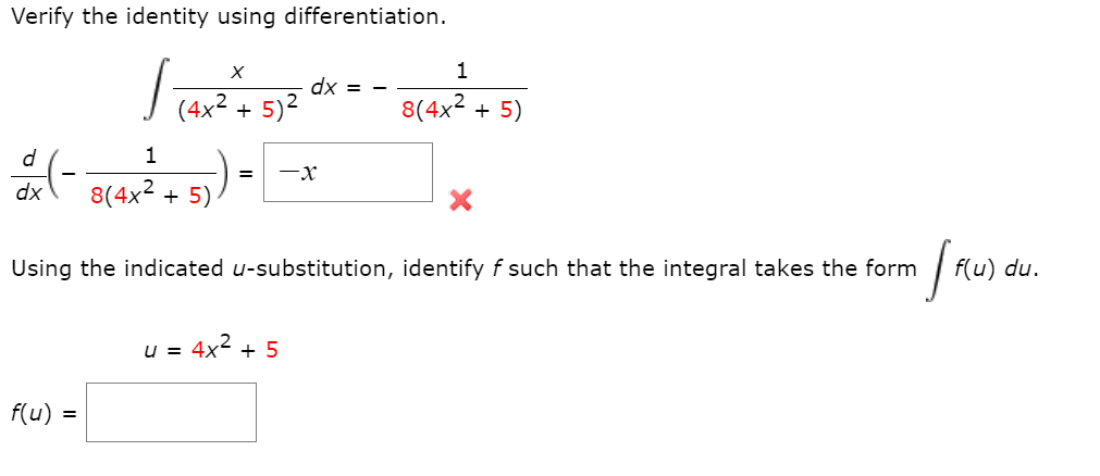 Solved Verify the identity using differentiation. |xv6x2 + 5 | Chegg.com