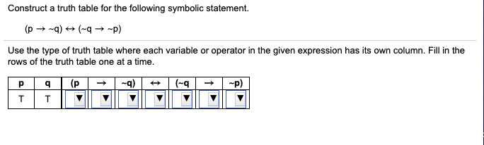 Solved Construct a truth table for the following symbolic | Chegg.com
