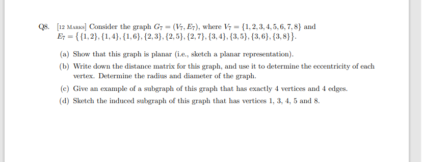 Solved Q8. [12 Mаrкs] Consider the graph | Chegg.com
