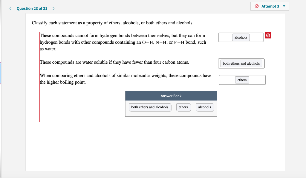 Solved Classify each statement as ethers, alcohols, or both | Chegg.com