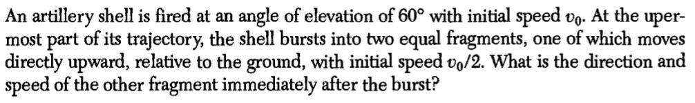 Solved An artillery shell is fired at an angle of elevation | Chegg.com