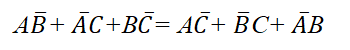 Solved AB+ AC+BC= AC+ BC+ ĀB | Chegg.com