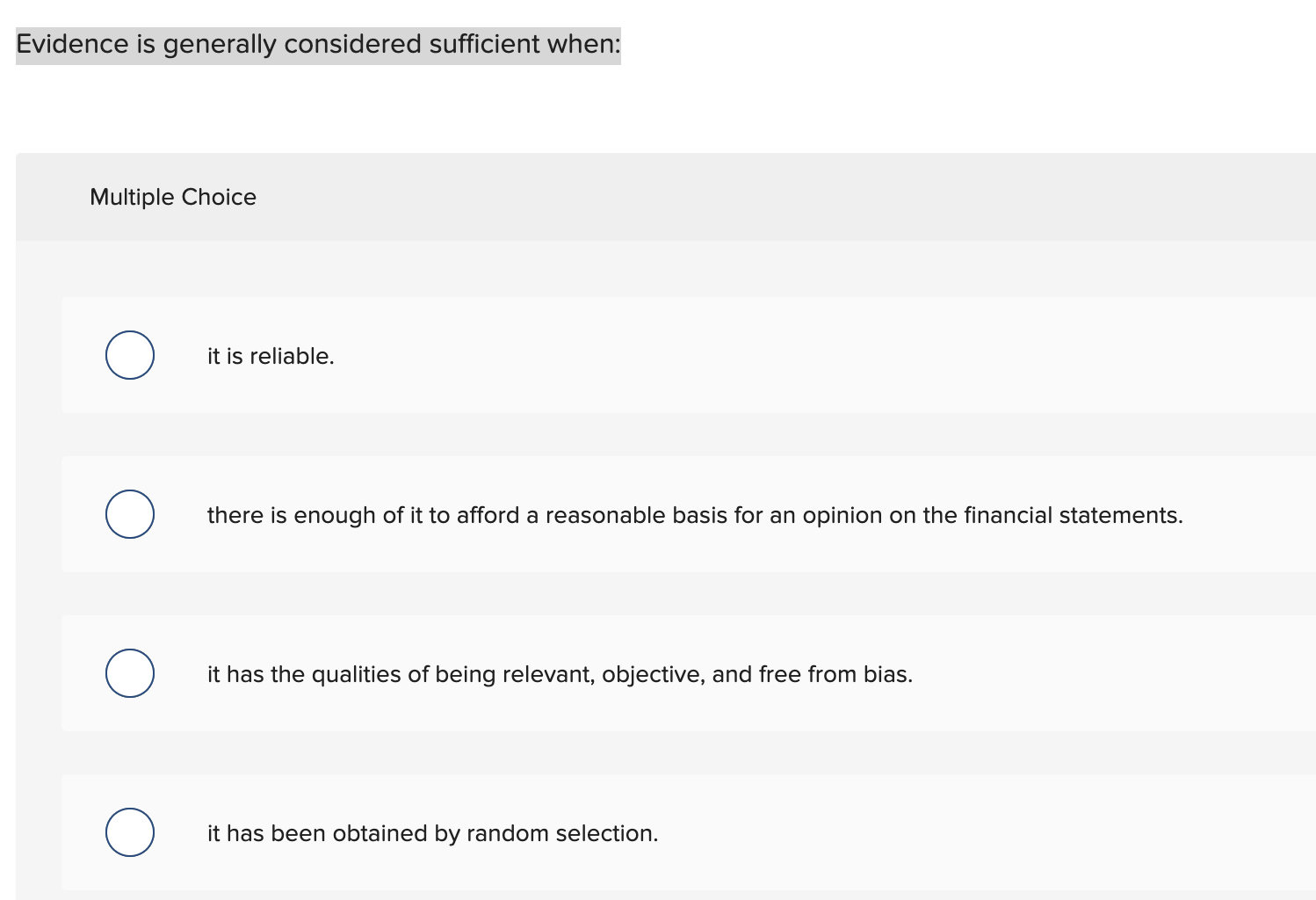 Solved Evidence is generally considered sufficient | Chegg.com