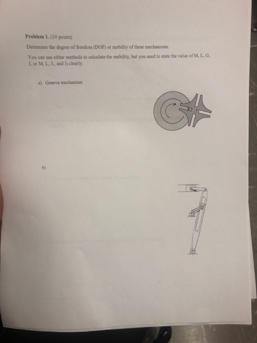 Solved Problem 1.(10 points) Determine the degree of freedom | Chegg.com