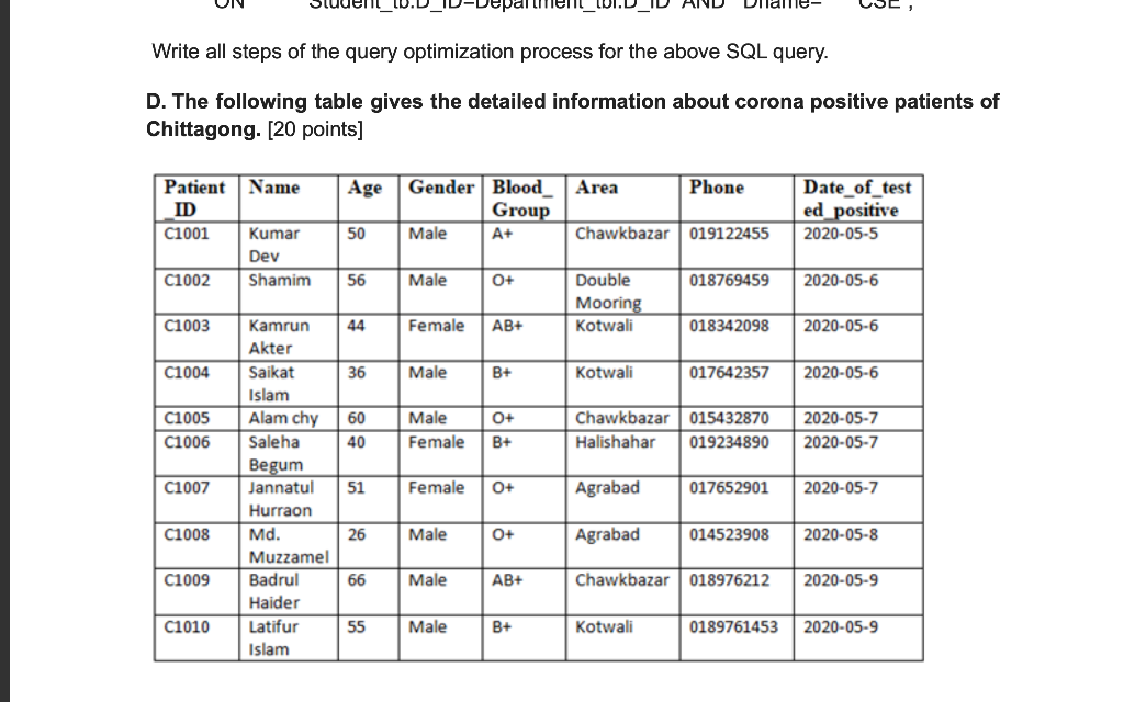 Solved Construct queries in SQL for the following | Chegg.com