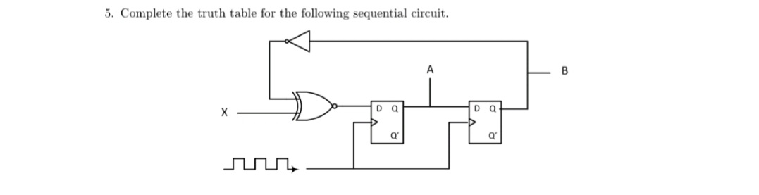 Solved Complete the truth table for the following sequential | Chegg.com