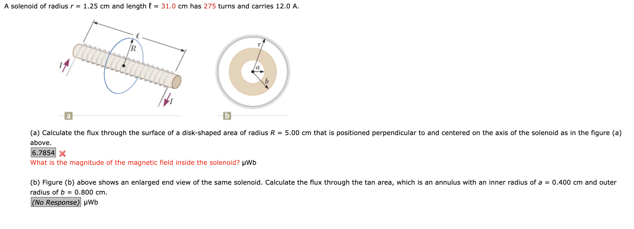 Solved A solenoid of radius r=1.25 cm and length ℓ=31.0 cm | Chegg.com
