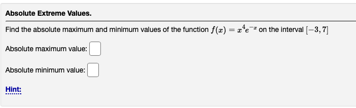 Solved Find the absolute maximum and minimum values of the | Chegg.com