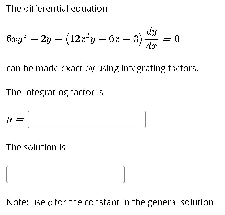 Solved Solve the exact differential equation ( - 5 sin(x) – | Chegg.com