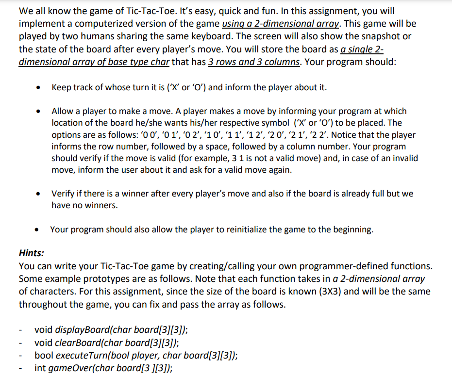 Solved ***WRITE A C++ CODE FOR A TIC-TAC-TOE GAME THAT HAS | Chegg.com