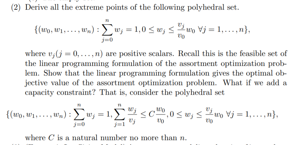(2) Derive all the extreme points of the following | Chegg.com