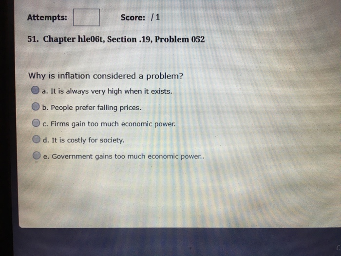 Solved Attempts: Score: /1 51. Chapter hle06t, Section .19, | Chegg.com Solved Attempts: Score: /1 51. Chapter hle06t, Section .19, | Chegg.com