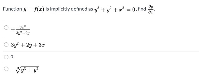 Solved ay Function y = f(x) is implicitly defined as y + y2 | Chegg.com