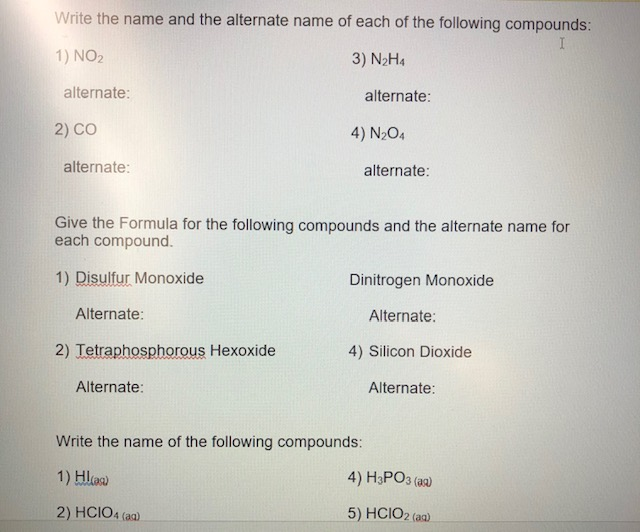 Solved Write the name of the following compounds: 3) FeCl3 | Chegg.com