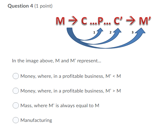 Solved Question 4 (1 point) M → C...P... C' → M In the image | Chegg.com Solved Question 4 (1 point) M → C...P... C' → M In the image | Chegg.com