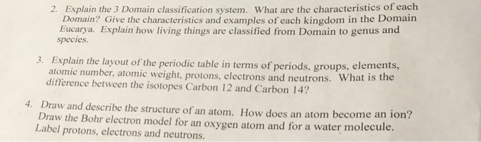 Solved 2. Explain the 3 Domain classification system. What | Chegg.com