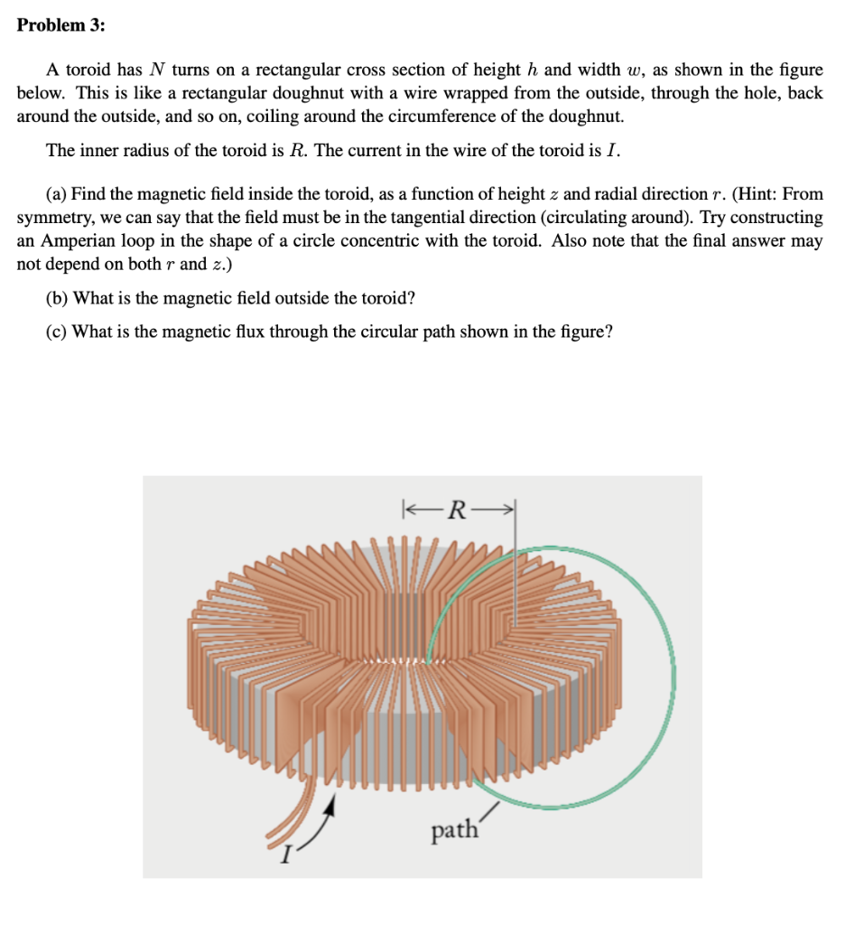 Solved Problem 4: The picture below shows a toroid similar | Chegg.com