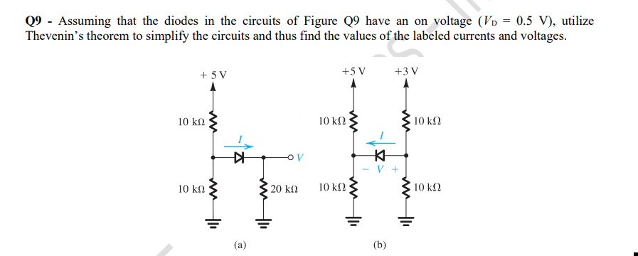 Solved Q9 - ﻿Assuming that the diodes in the circuits of | Chegg.com