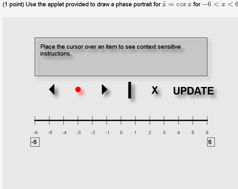 Solved (1 point) Use the applet provided to draw a phase | Chegg.com