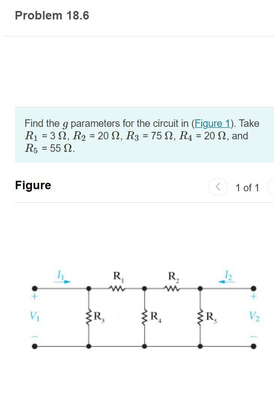 Solved Find the g parameters for the circuit in (Figure 1). | Chegg.com