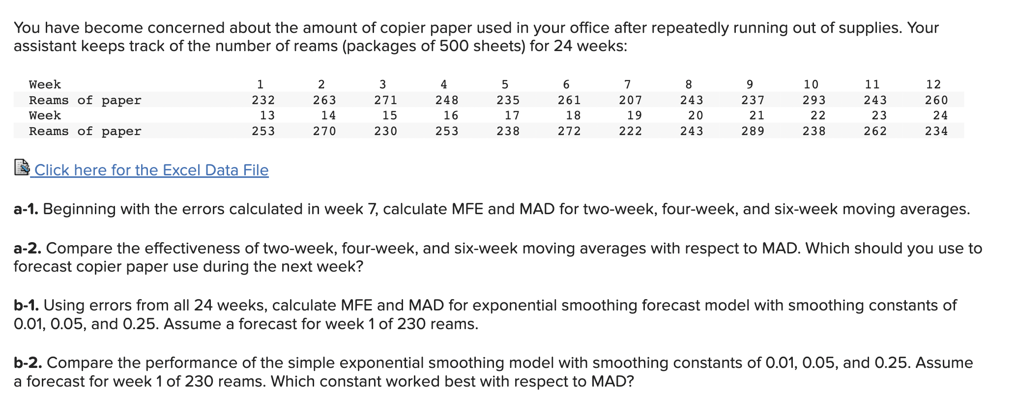 Solved a-1. ﻿Beginning with the errors calculated in week 7, | Chegg.com