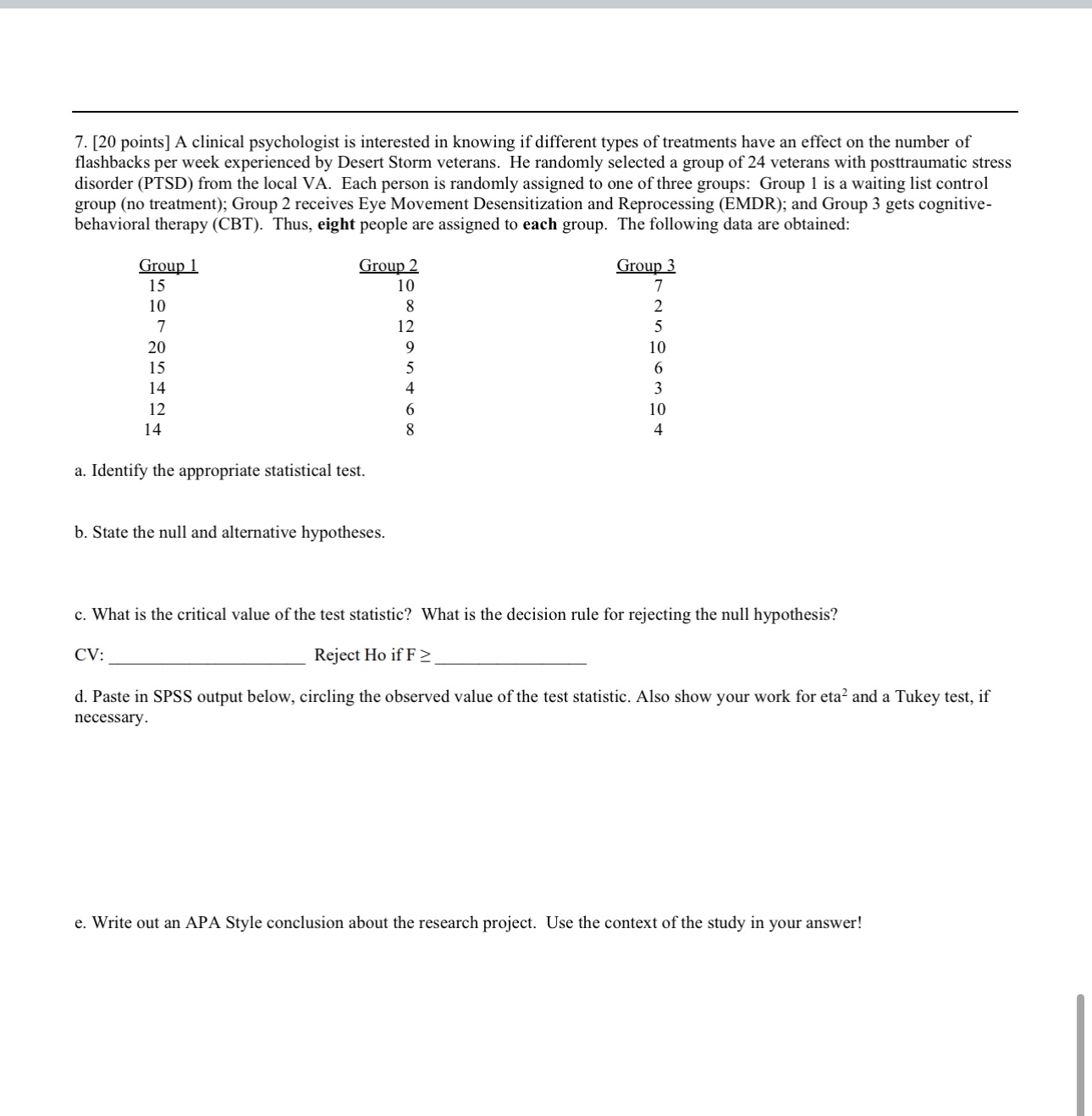 Solved For problems 2-3 choose the appropriate statistical | Chegg.com