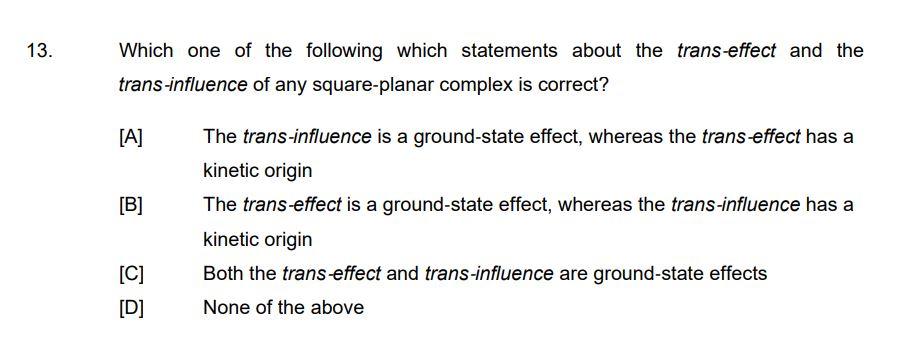 Solved Which one of the following which statements about the | Chegg.com