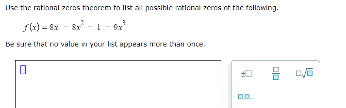 Solved The function below has at least one rational zero. | Chegg.com