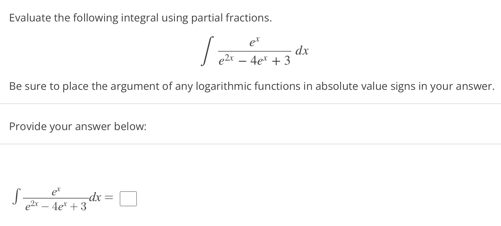 Solved Evaluate the following integral using partial | Chegg.com