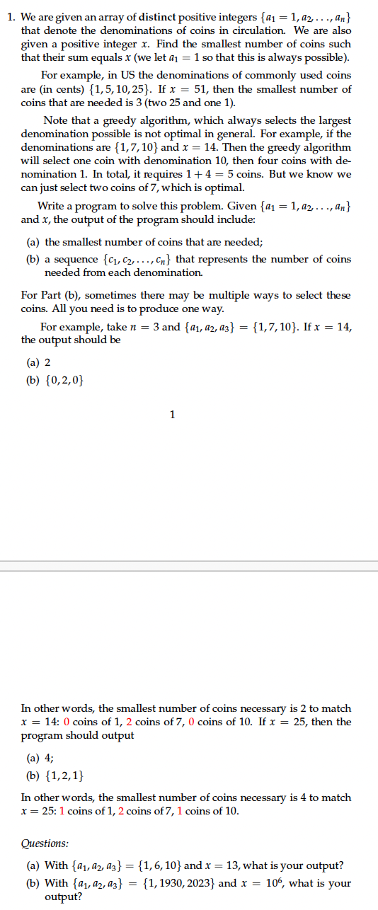 Solved CODE IN MATLABWe are given an array of distinct | Chegg.com