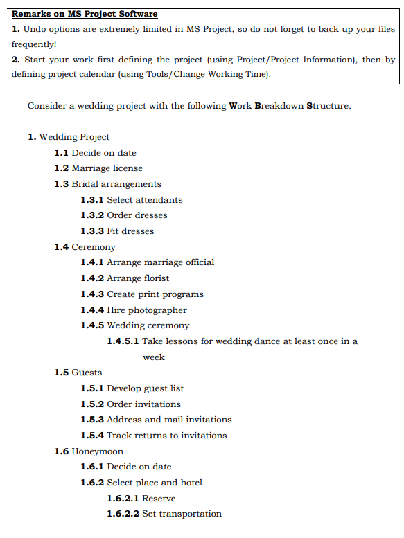 Solved Remarks on MS Project Software 1. Undo options are | Chegg.com