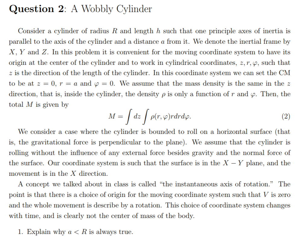 Solved In the question below, EOM means Equation of Motion, | Chegg.com