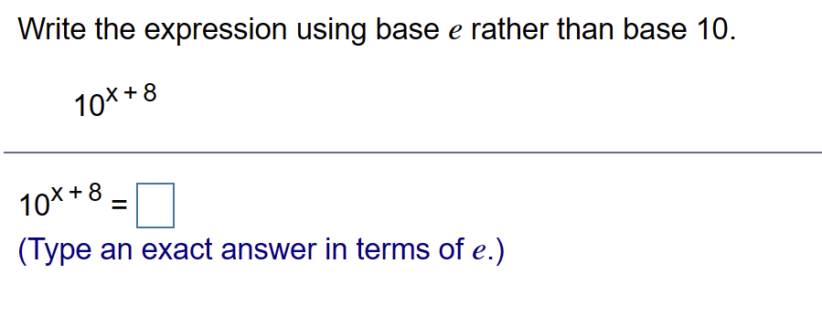 Solved Write the expression using base e rather than base | Chegg.com