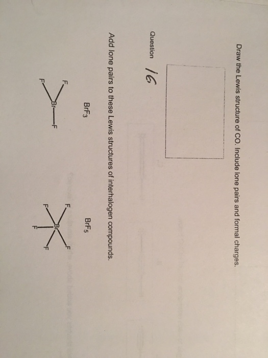 Solved Draw the Lewis structure of CO. Include lone pairs | Chegg.com