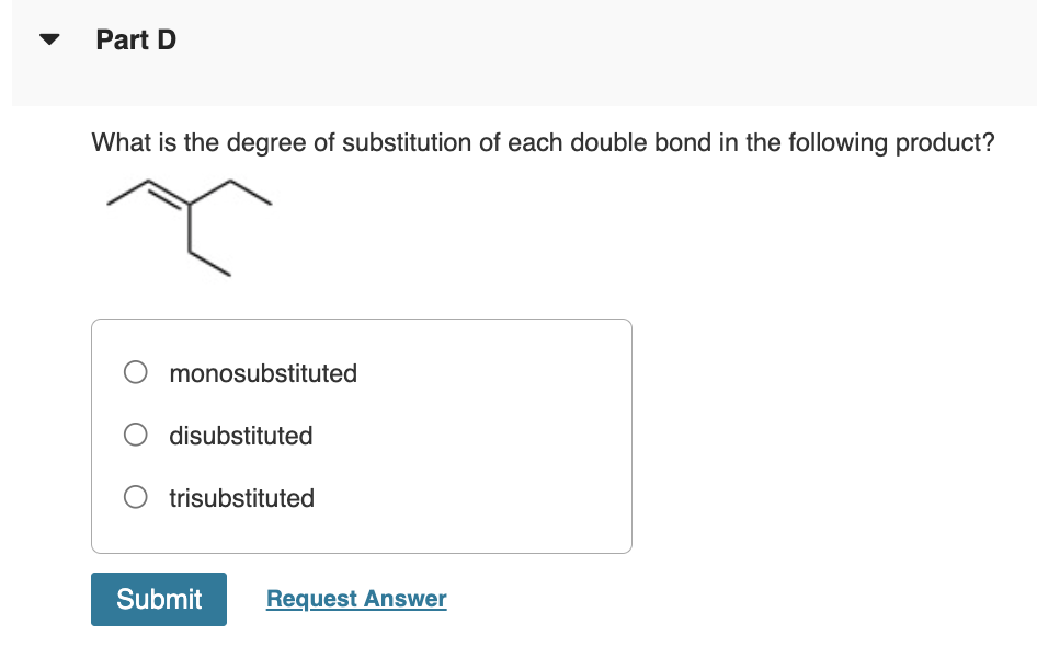 Solved Part DWhat is the degree of substitution of each | Chegg.com