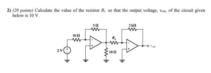 Solved 2) (20 points) Calculate the value of the resistor Rs | Chegg.com