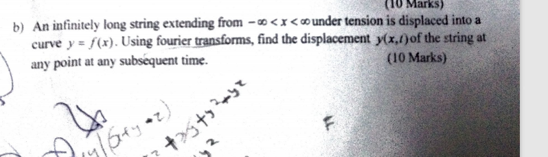 Solved (10 Marks) b) An infinitely long string extending | Chegg.com