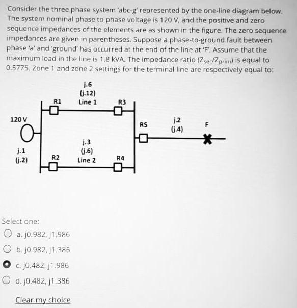 Consider the three phase system 'abc-g' represented | Chegg.com
