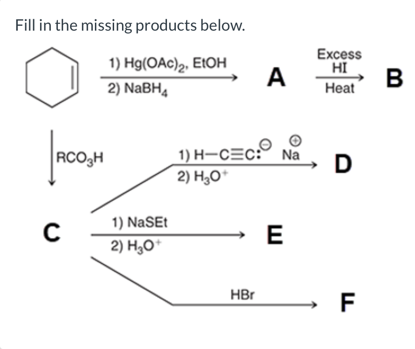 Solved Fill in the missing products below. | Chegg.com